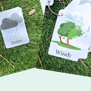 Printable Weather Flashcards for Kids | Montessori Weather Cards ...