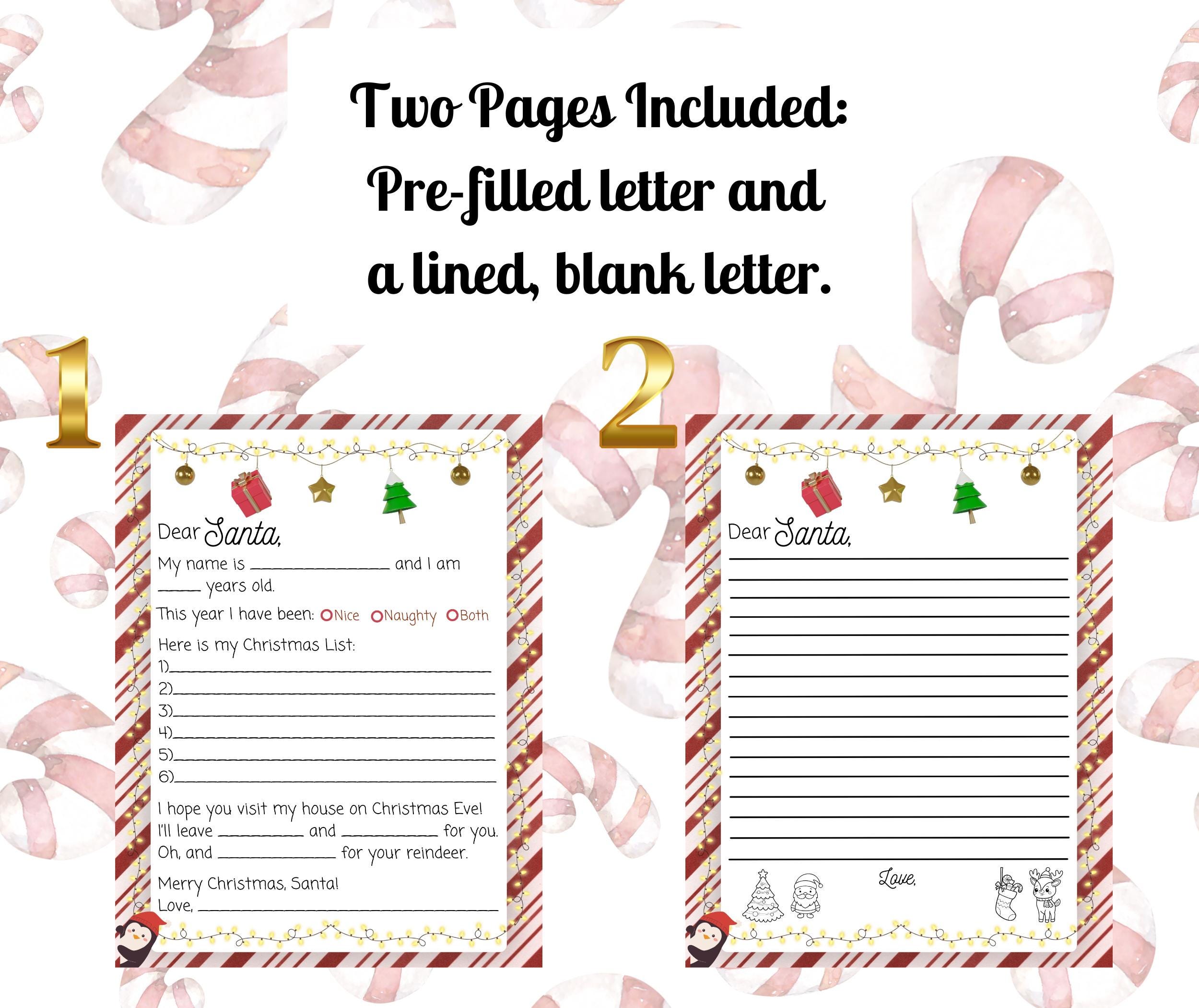 Letters to Santa Template, Printable Letter to Santa, Kids Christmas ...