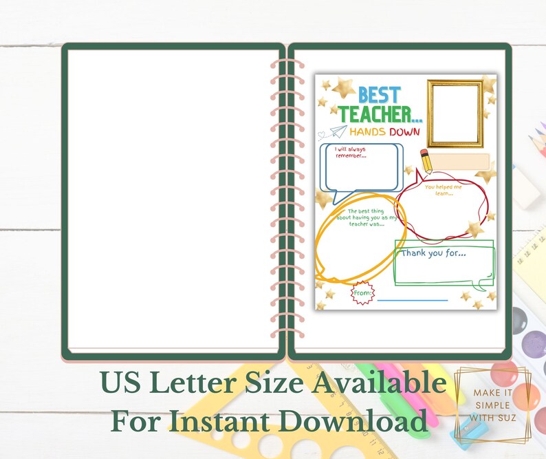 Teacher Appreciation Printable, End of Year Teacher Gift, Best Teacher ...
