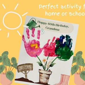 Grandma Handprint Flower Craft, Kids DIY Gift, Mother's Day Printable ...