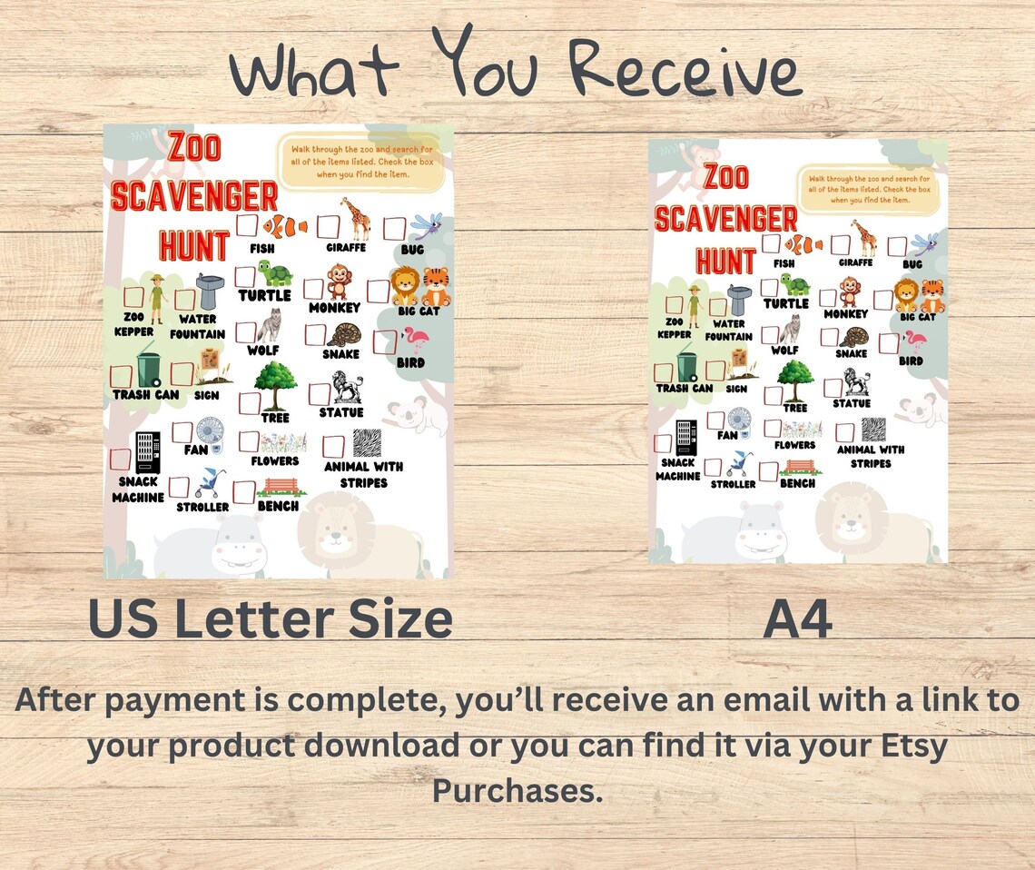 Zoo Scavenger Hunt for Kids, Outside Activity for Kids, Nature Based ...