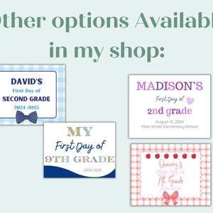 Printable First Day of School Sign for Girls, Polka Dot First Day of ...