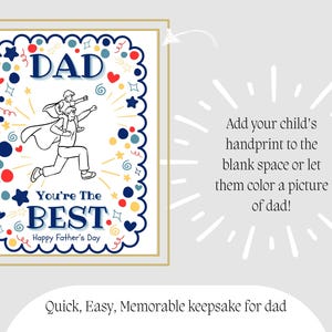Father's Day Handprint Craft Printable | Dad You're the Best Keepsake ...