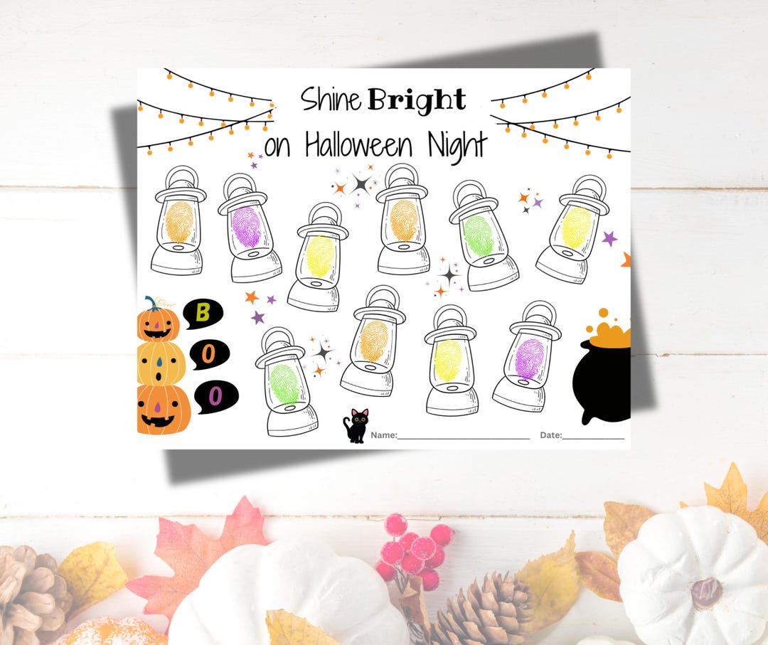 Printable Halloween Coloring Page, Handprint Fall Preschool Craft ...