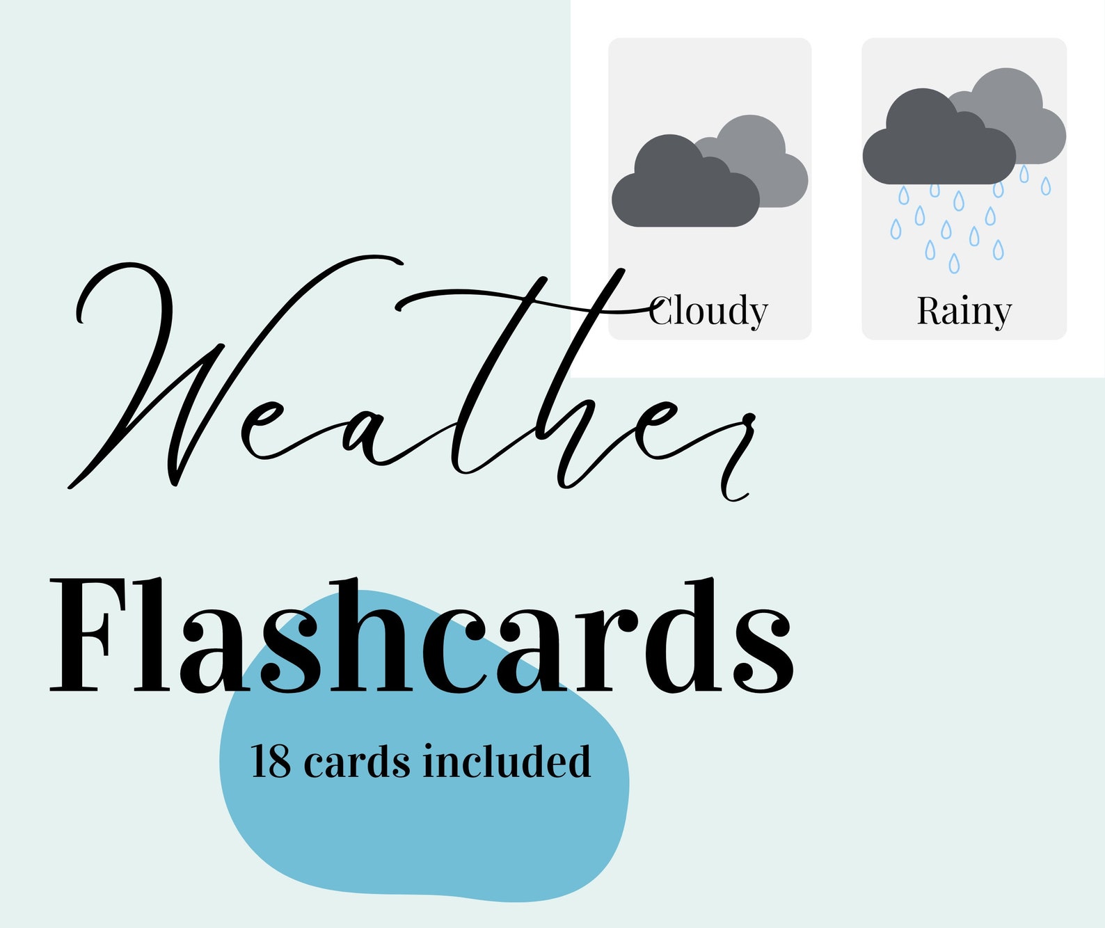 Printable Weather Flashcards for Kids | Montessori Weather Cards ...
