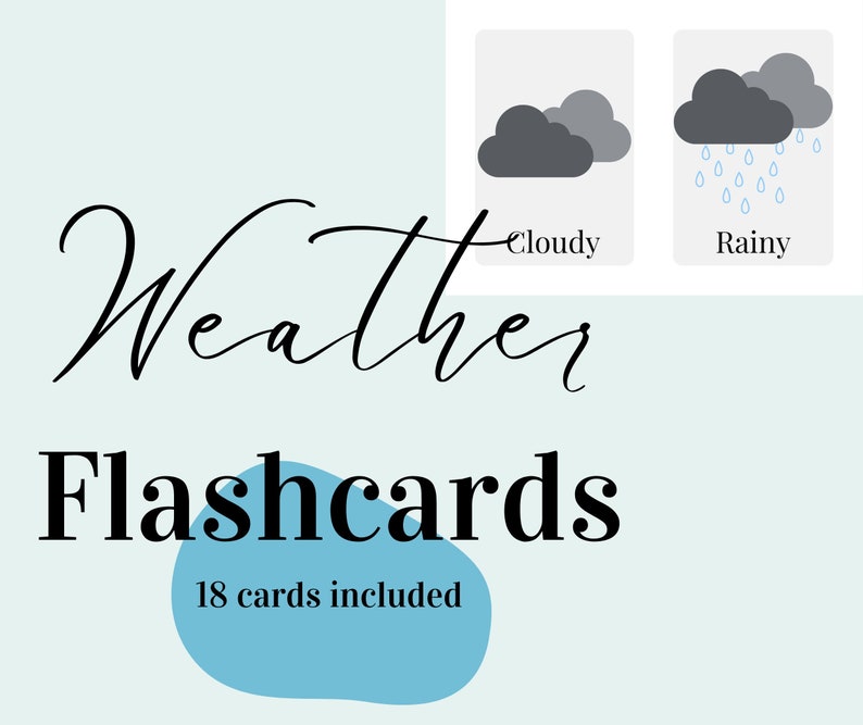 Printable Weather Flashcards for Kids | Montessori Weather Cards ...