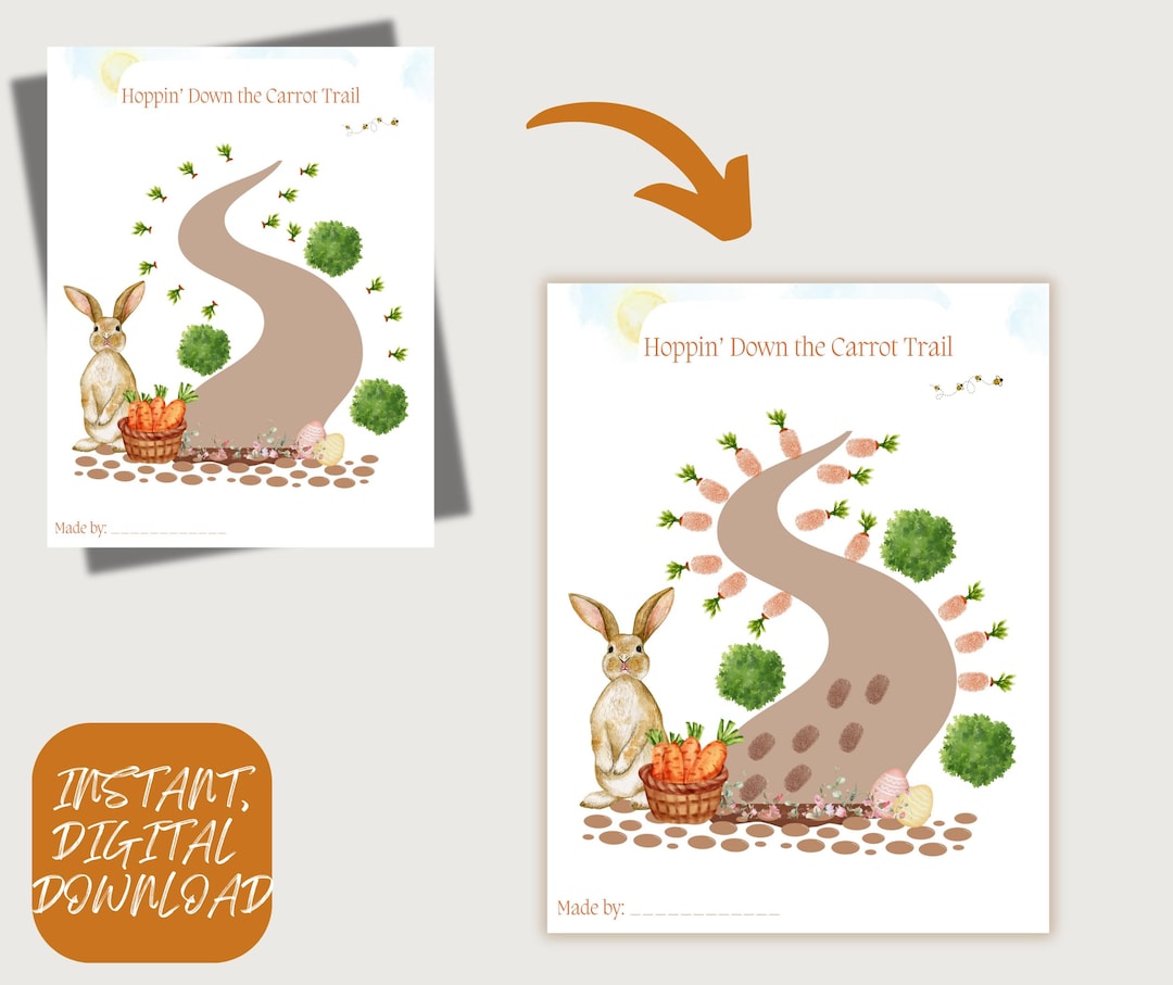 Hoppin' Down the Carrot Trail Printable | Easter Bunny Craft ...