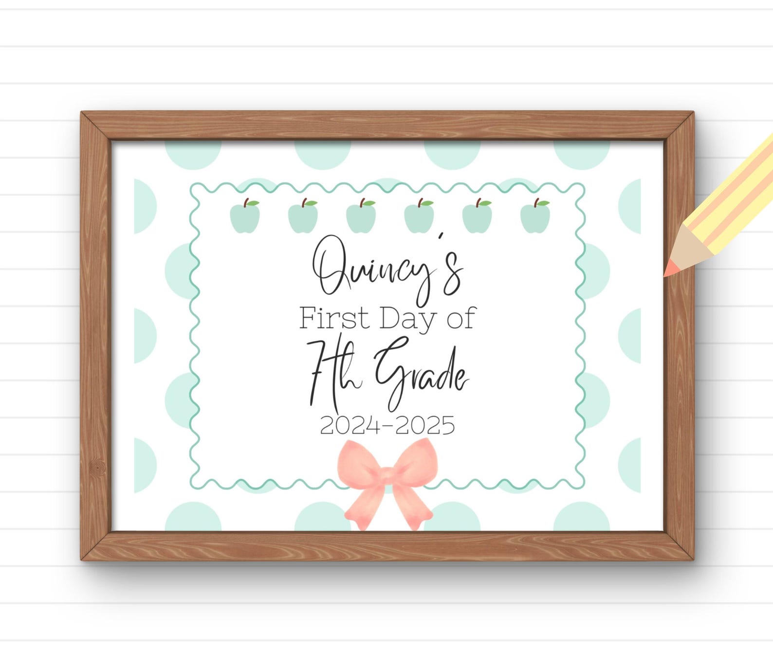Printable First Day of School Sign for Girls, Polka Dot First Day of ...