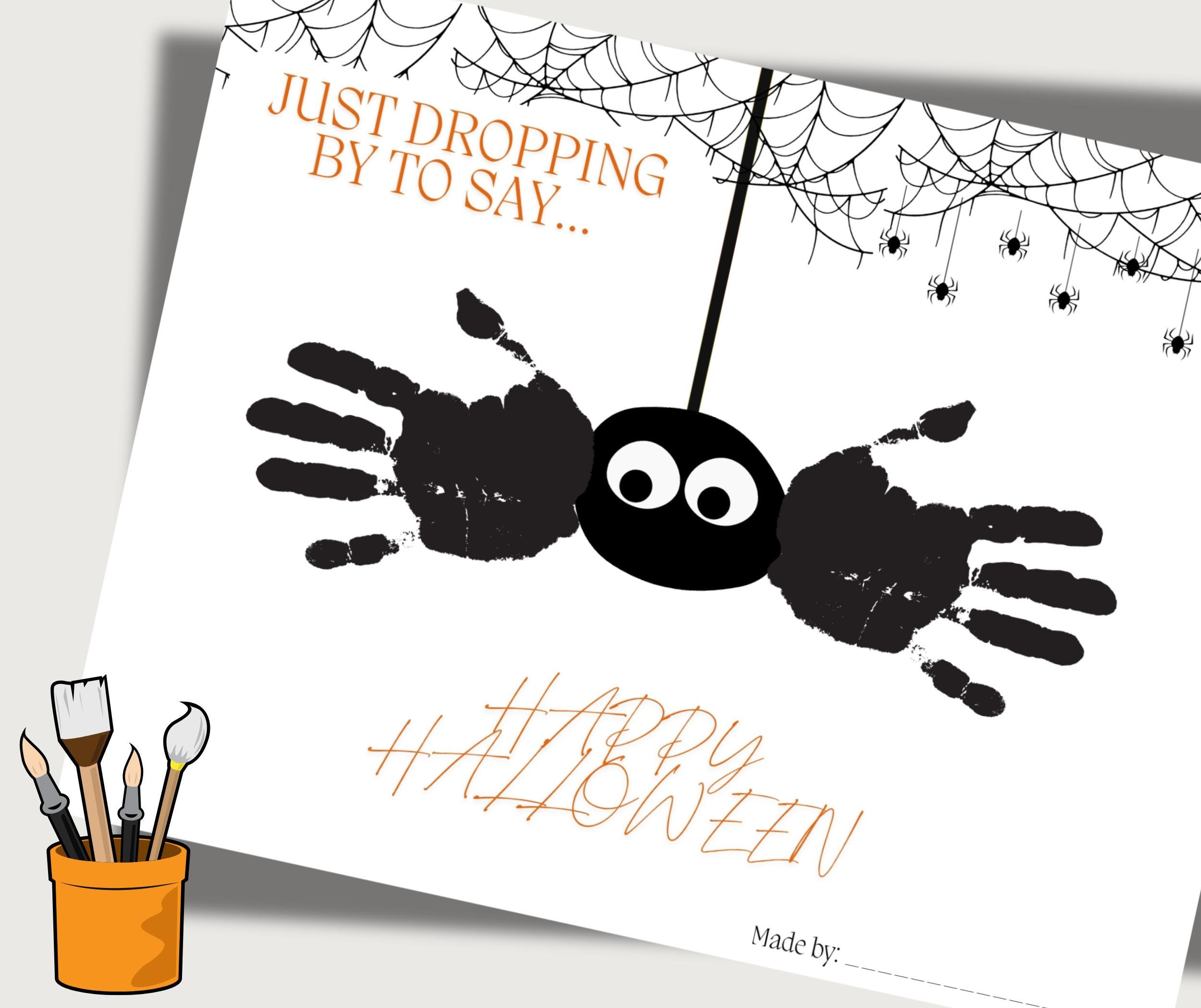 Spider Handprint Halloween Craft Template, Halloween Spider Handprint ...