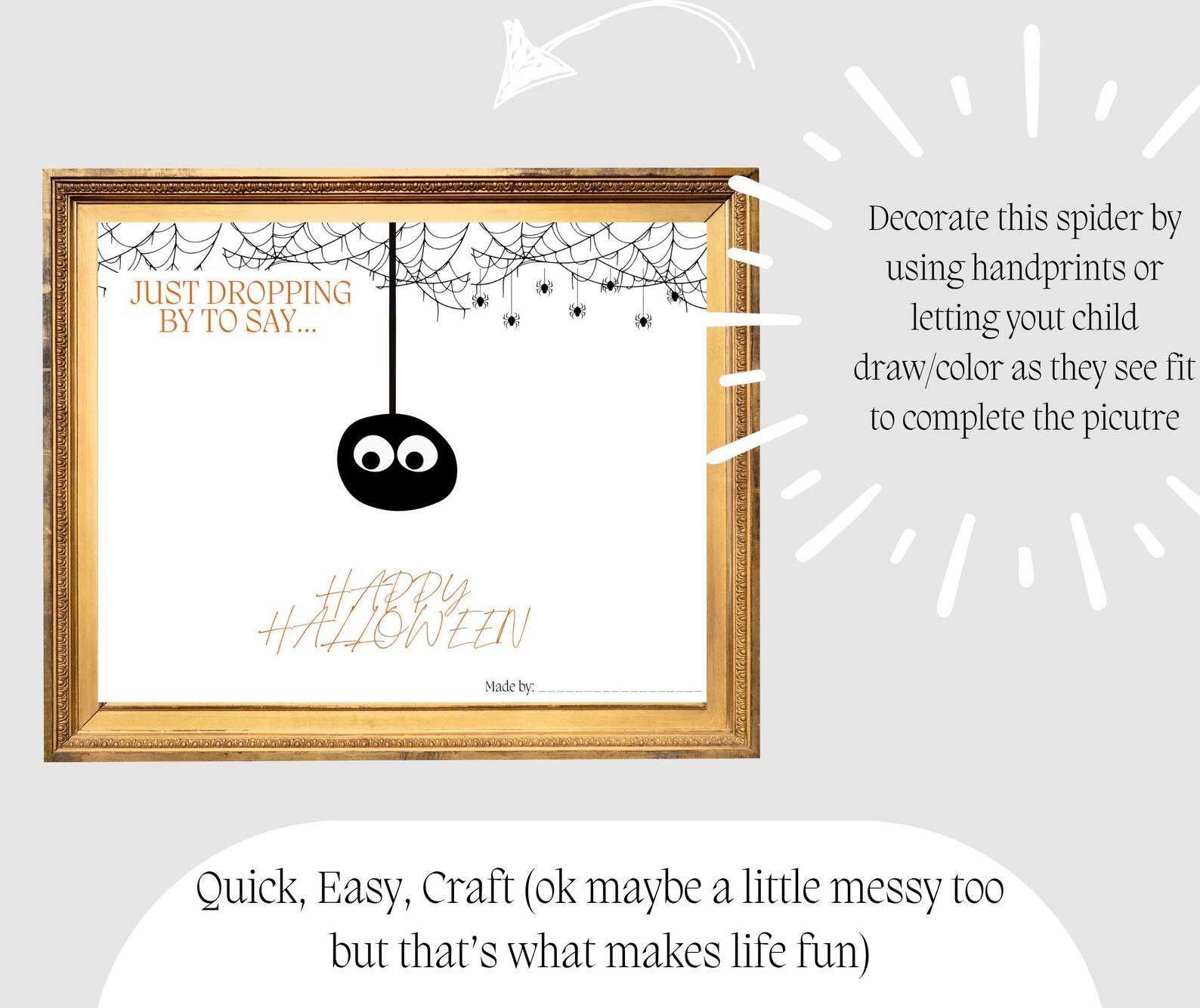 Spider Handprint Halloween Craft Template, Halloween Spider Handprint ...