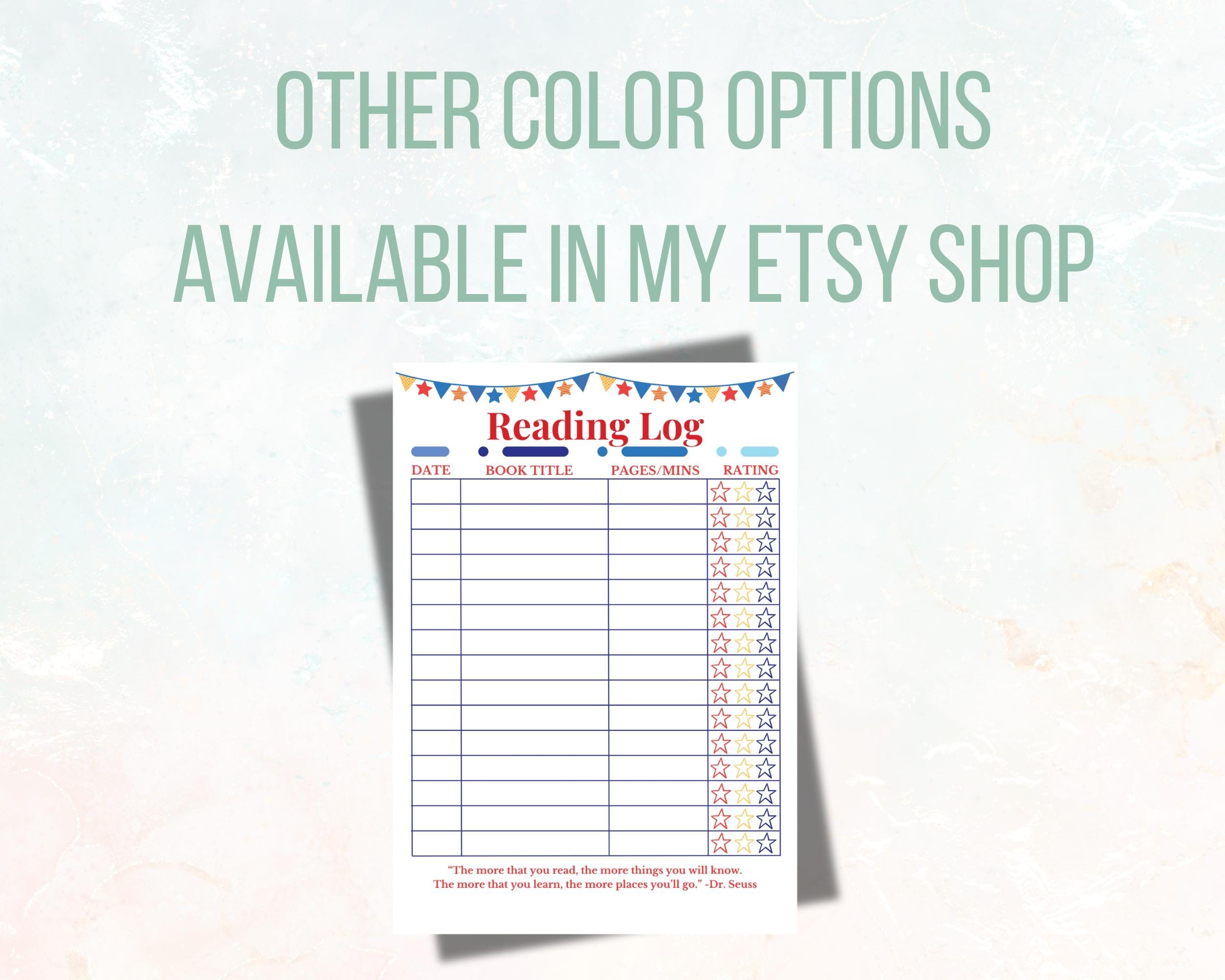 Printable Reading Log for Kids, Book Tracker, Homeschool Reading Chart ...