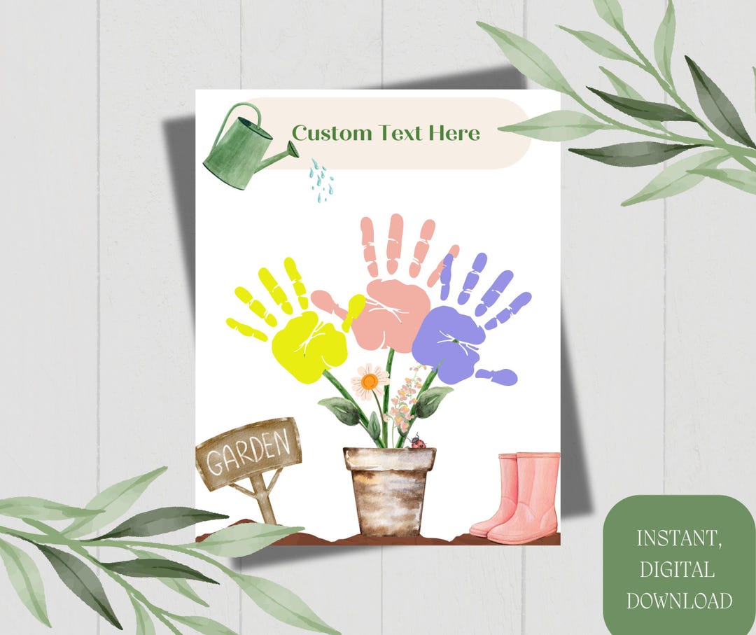 Grandparents Day Flower Handprint Craft, Gift From Kids or Grandkids ...