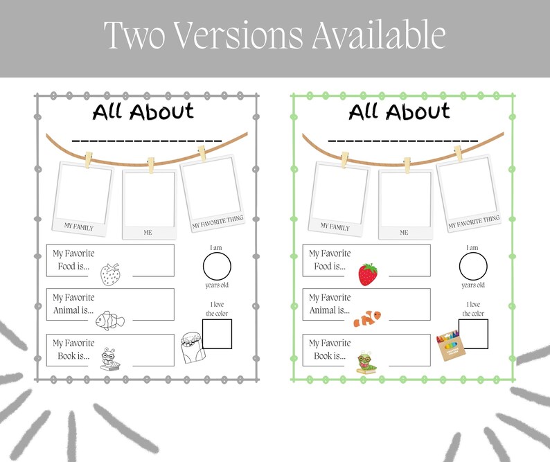 All About Me Worksheet, First Day of School Questionnaire, Back to ...