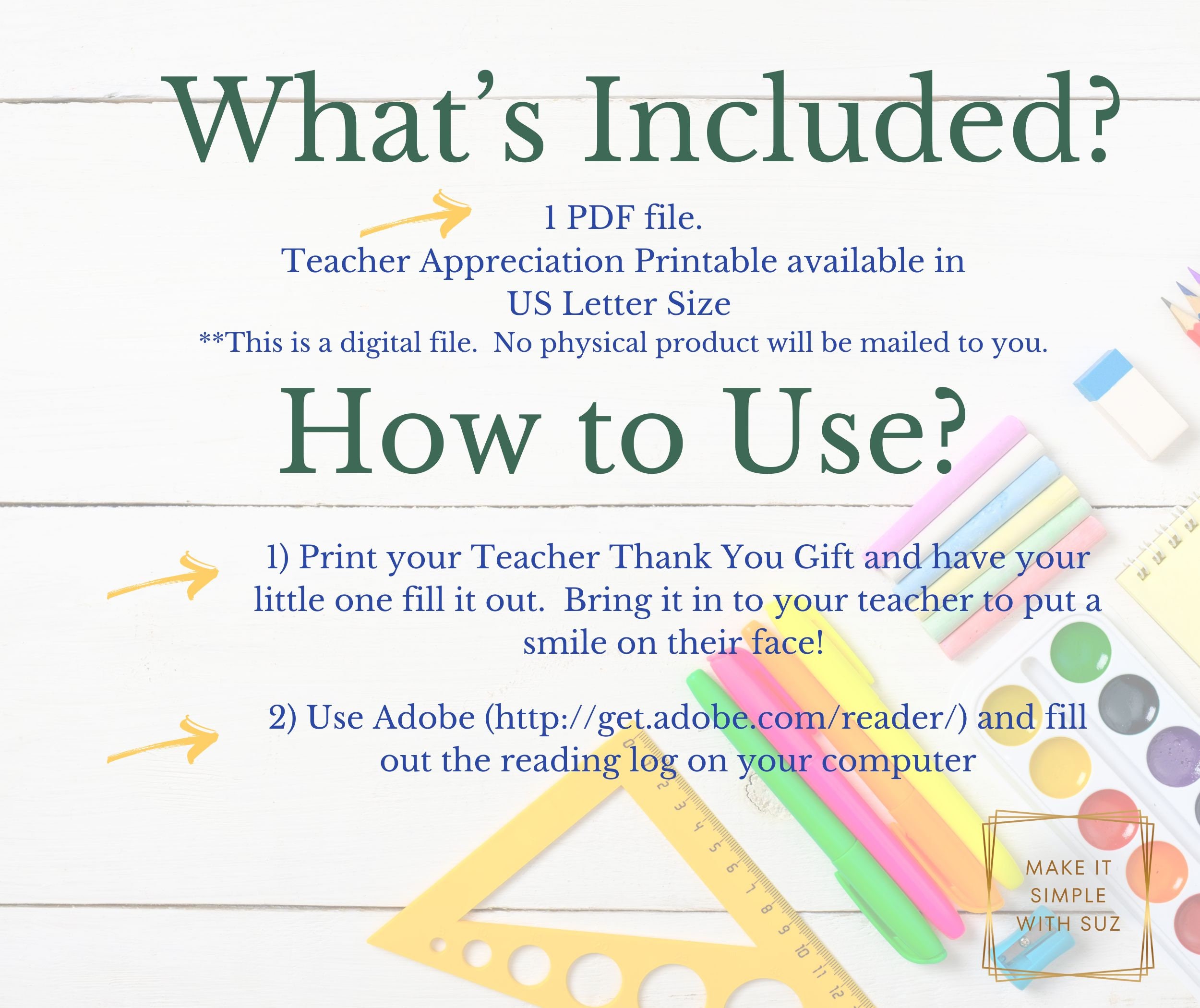 Teacher Appreciation Printable, End of Year Teacher Gift, Best Teacher ...