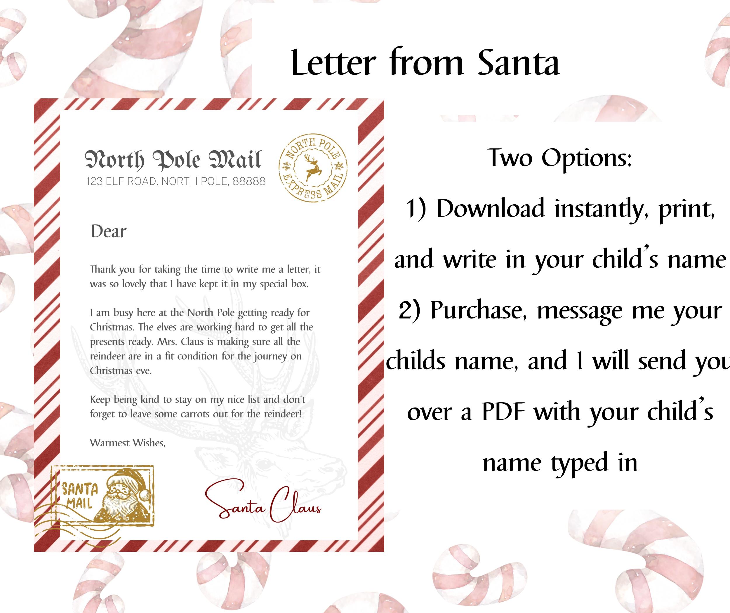 Letter From Santa Printable, Official Letter From Santa Claus, North ...