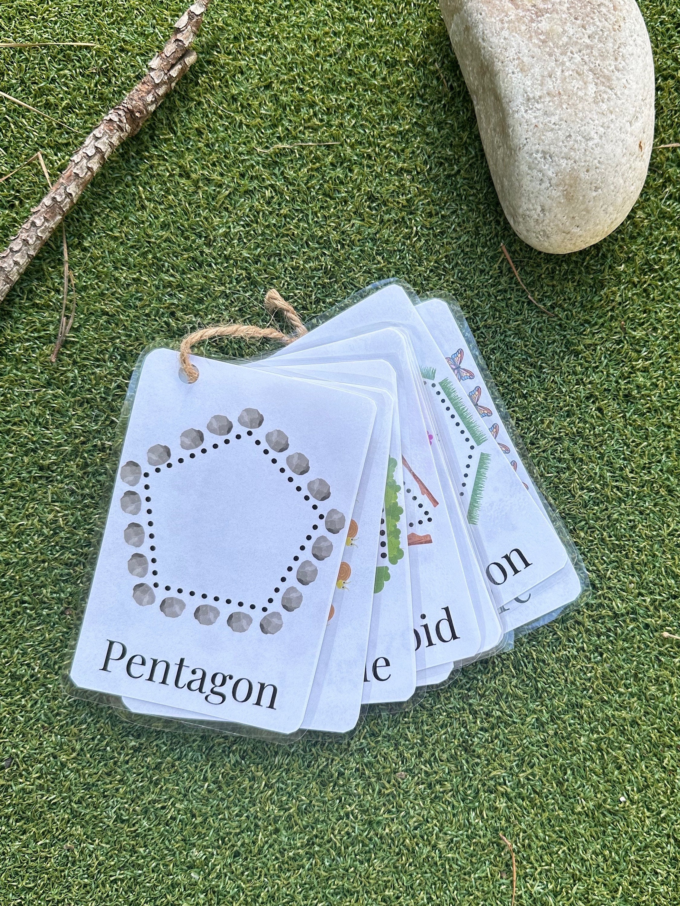 Nature Shapes Flashcards, Montessori Tracing Cards (digital Download ...