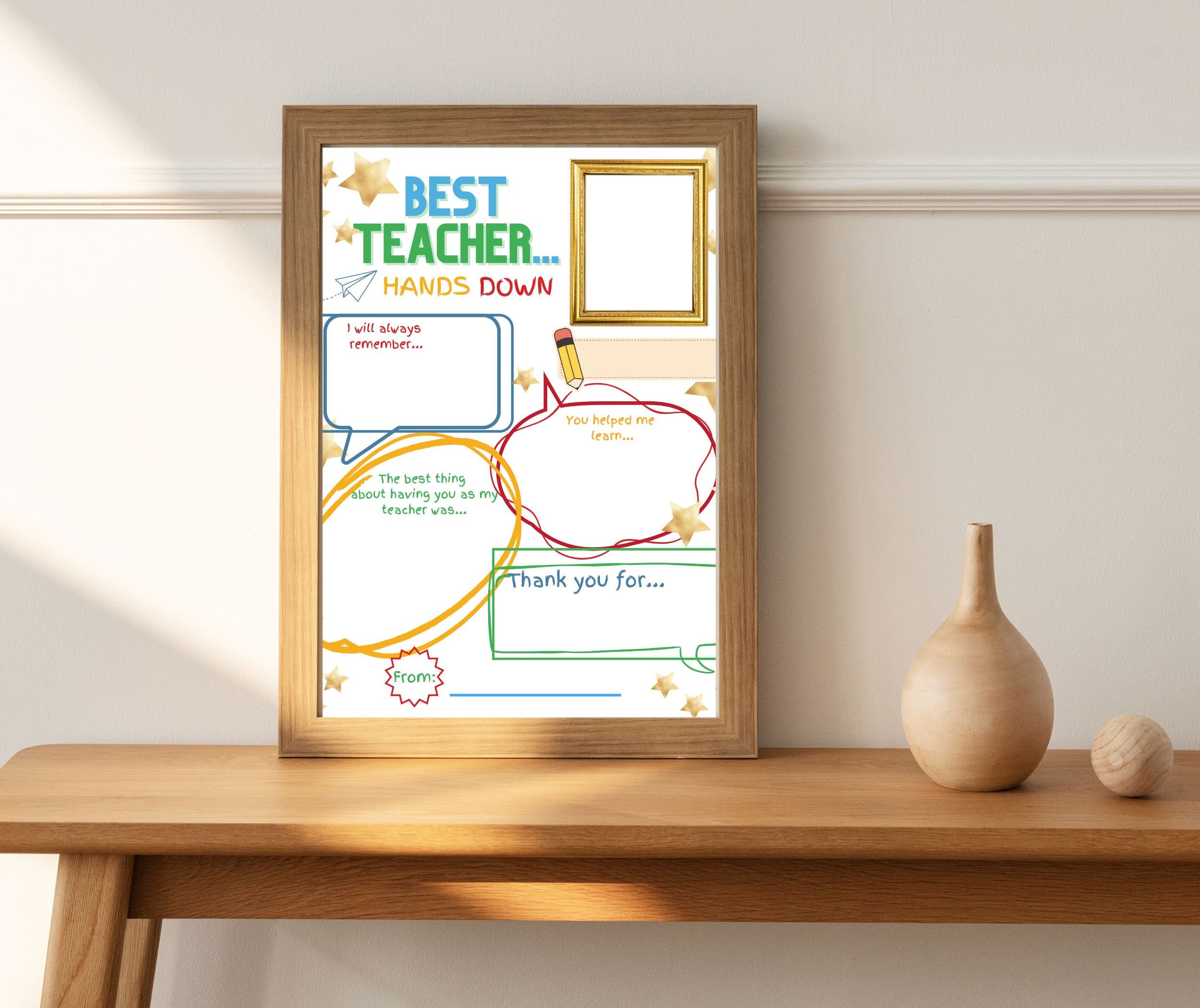 Teacher Appreciation Printable, End of Year Teacher Gift, Best Teacher ...