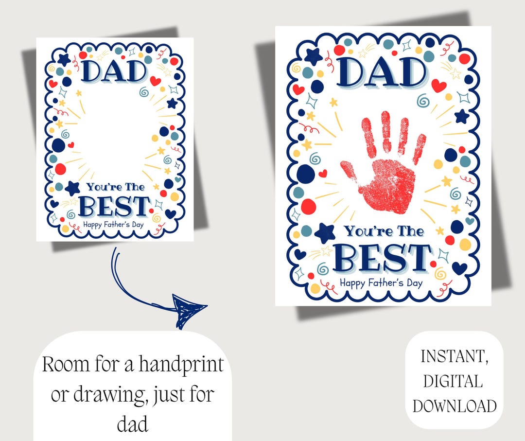 Father's Day Handprint Craft Printable | Dad You're the Best Keepsake ...