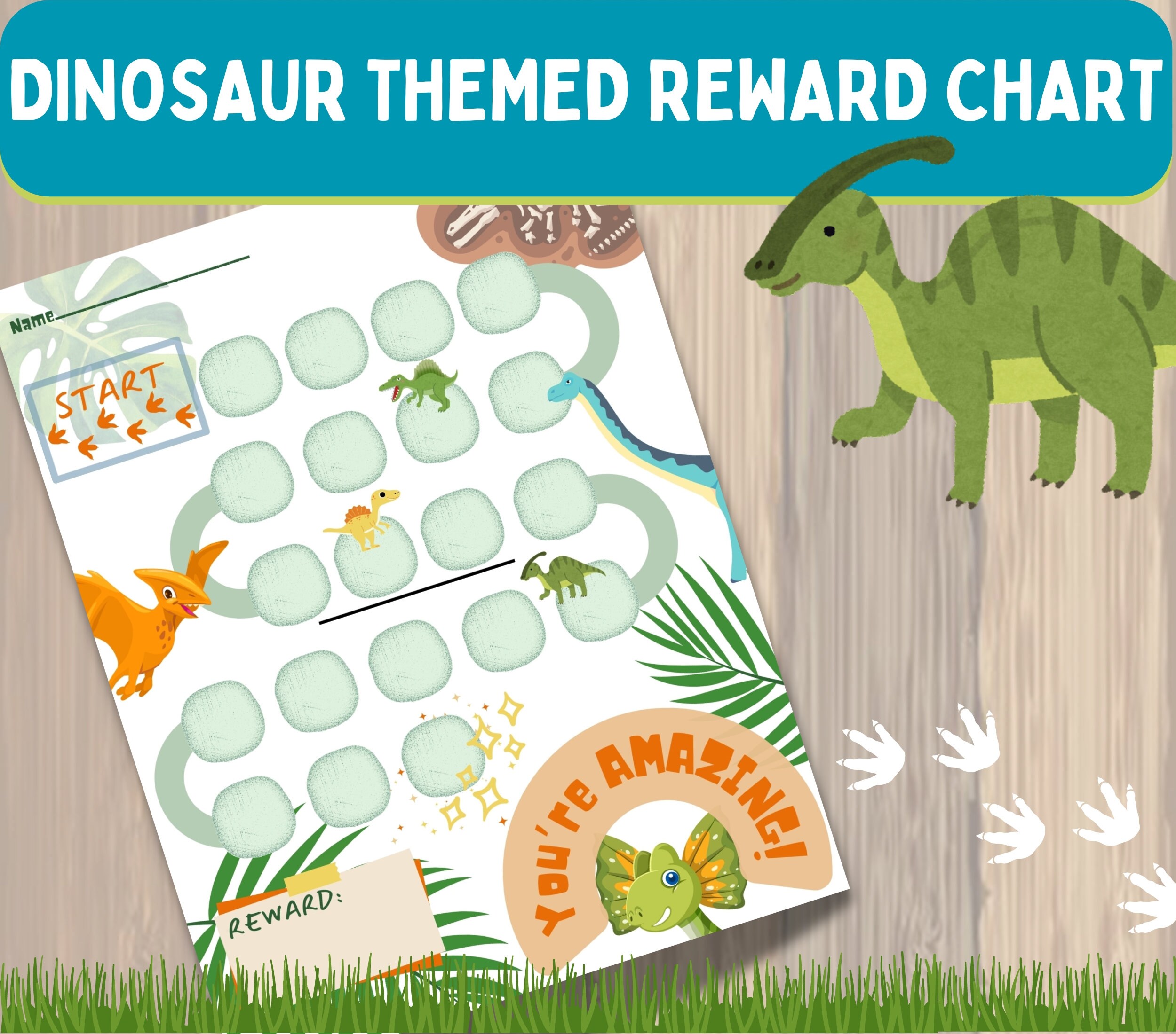 Dinosaur Reward Chart, Potty Training Chart, Reward Chart, Behavior ...
