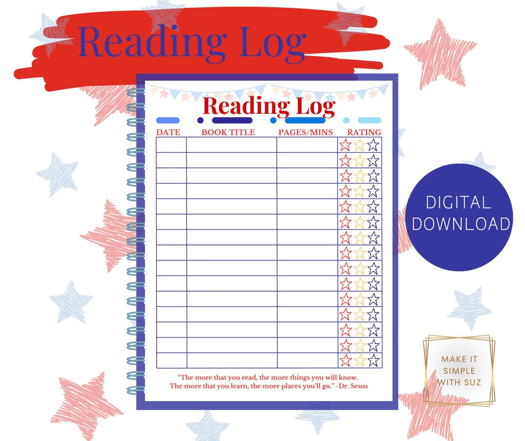 Kids Reading Log, Boys Reading Log, Reading Motivation Chart, Summer ...