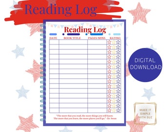 Summer Kids Reading Log, Reading Tracker, Book Log, Kids Reading Chart ...