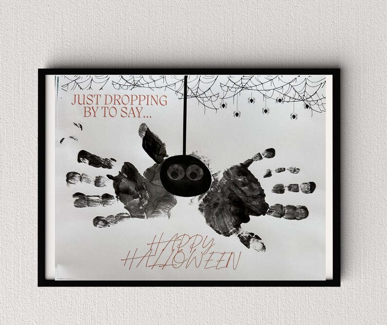 Spider Handprint Halloween Craft Template, Halloween Spider Handprint ...