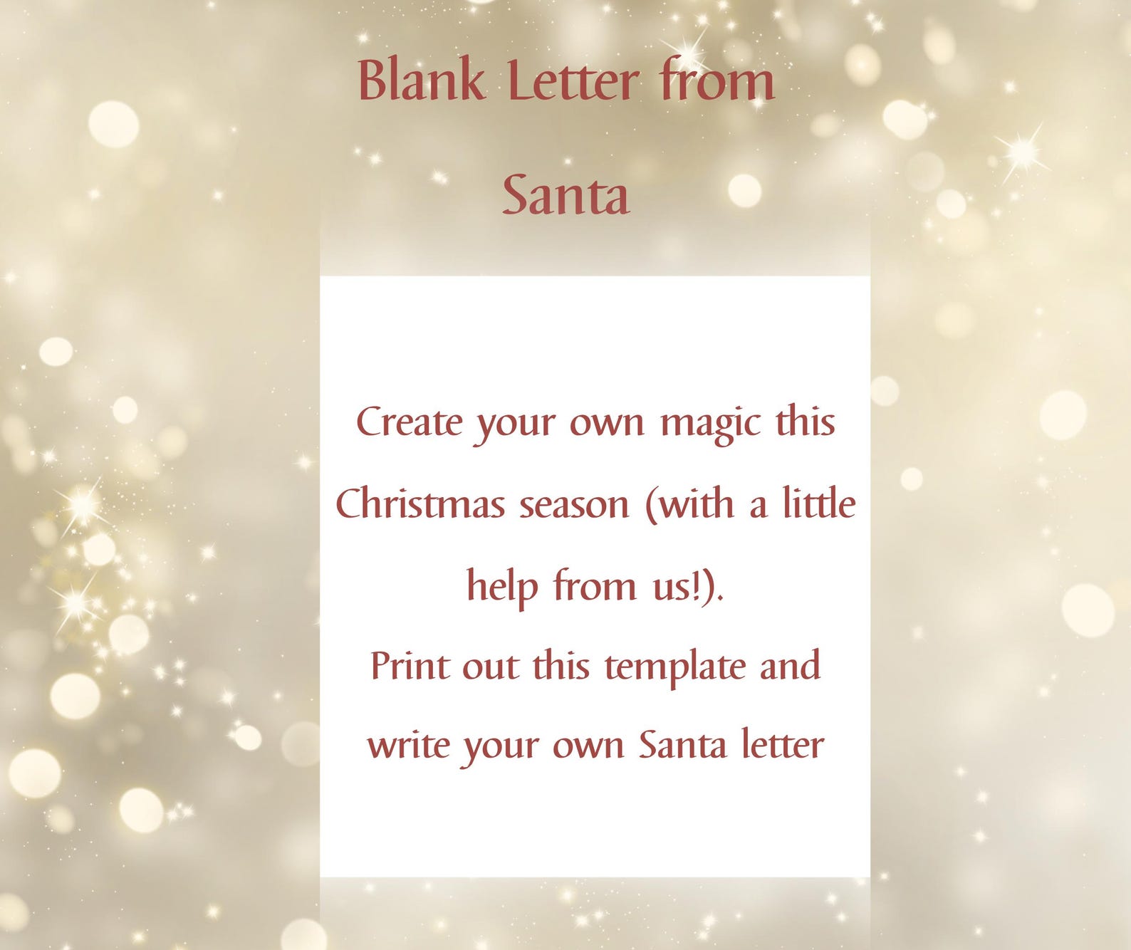 Blank Letter From Santa, North Pole Letter, Customizable Santa Letter ...