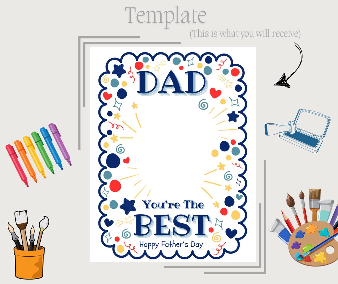 Father's Day Handprint Craft Printable | Dad You're the Best Keepsake ...