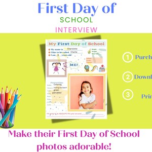 First Day of School Interview, All About Me Sign, Printable Handprint ...