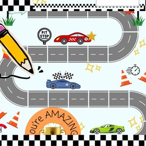 Printable Racing Reward Chart, Kids Reward Chart, Toddler Chore Chart ...