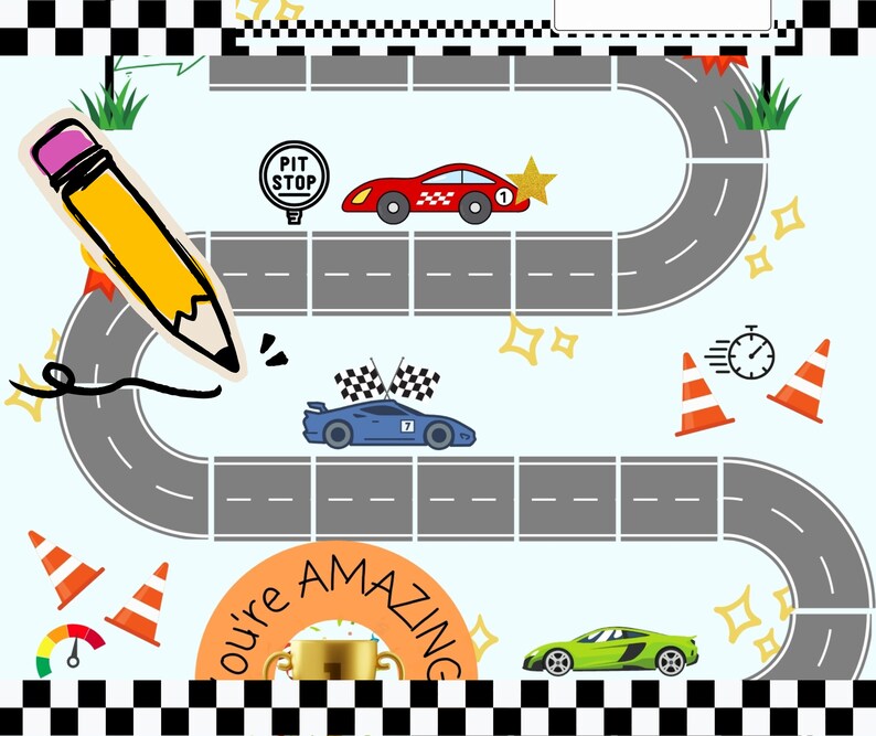 Printable Racing Reward Chart, Kids Reward Chart, Toddler Chore Chart ...