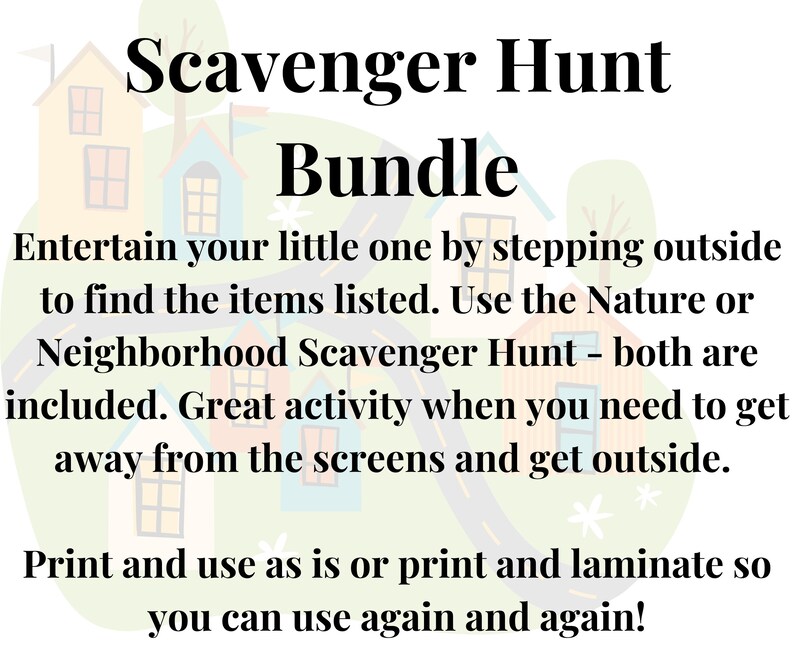 Outdoor Scavenger Hunt, Scavenger Hunt for Kids, Scavenger Hunt Bundle ...