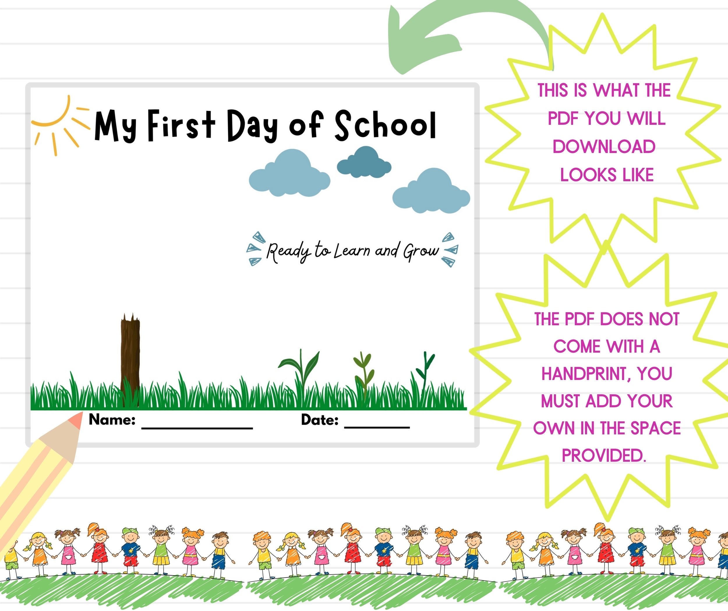 First Day of School Handprint Craft, Back to School Handprint Art ...