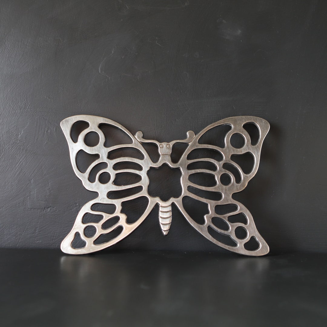 Leonard Silverplated Butterfly Trivet Wide Countertop Hot Kitchen ...