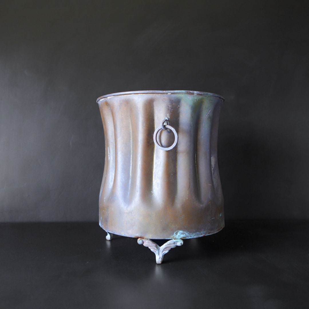 Footed Copper Cachepot Jardiniere Vintage Planter Pot Fancy French ...