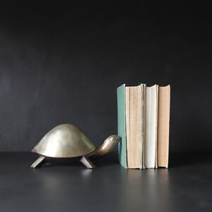 Large Brass Turtle Statue Vintage Garden Patio Knick Knack Bookshelf ...