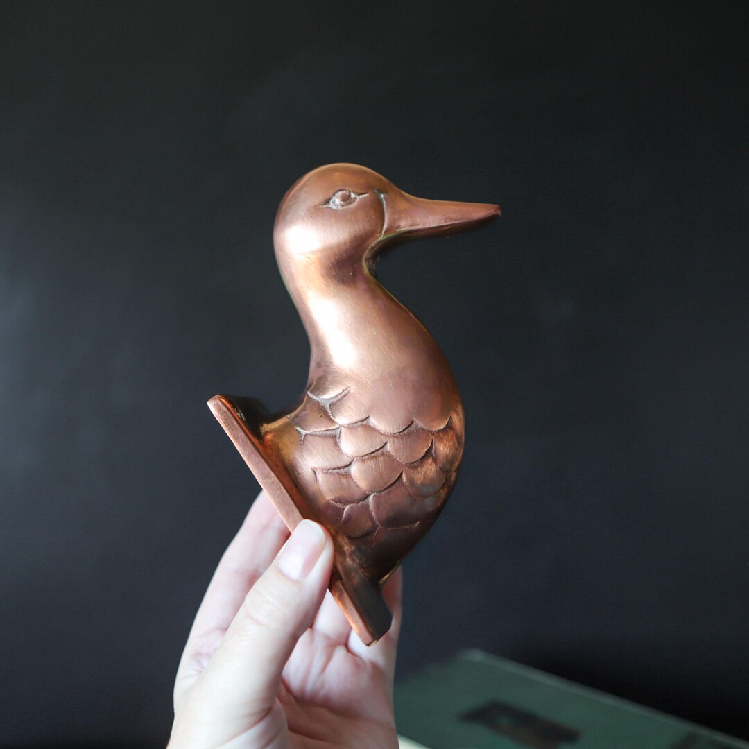 Vintage Copper Duck Hanger Kitchen Apron Hook Large Wall Hanging ...
