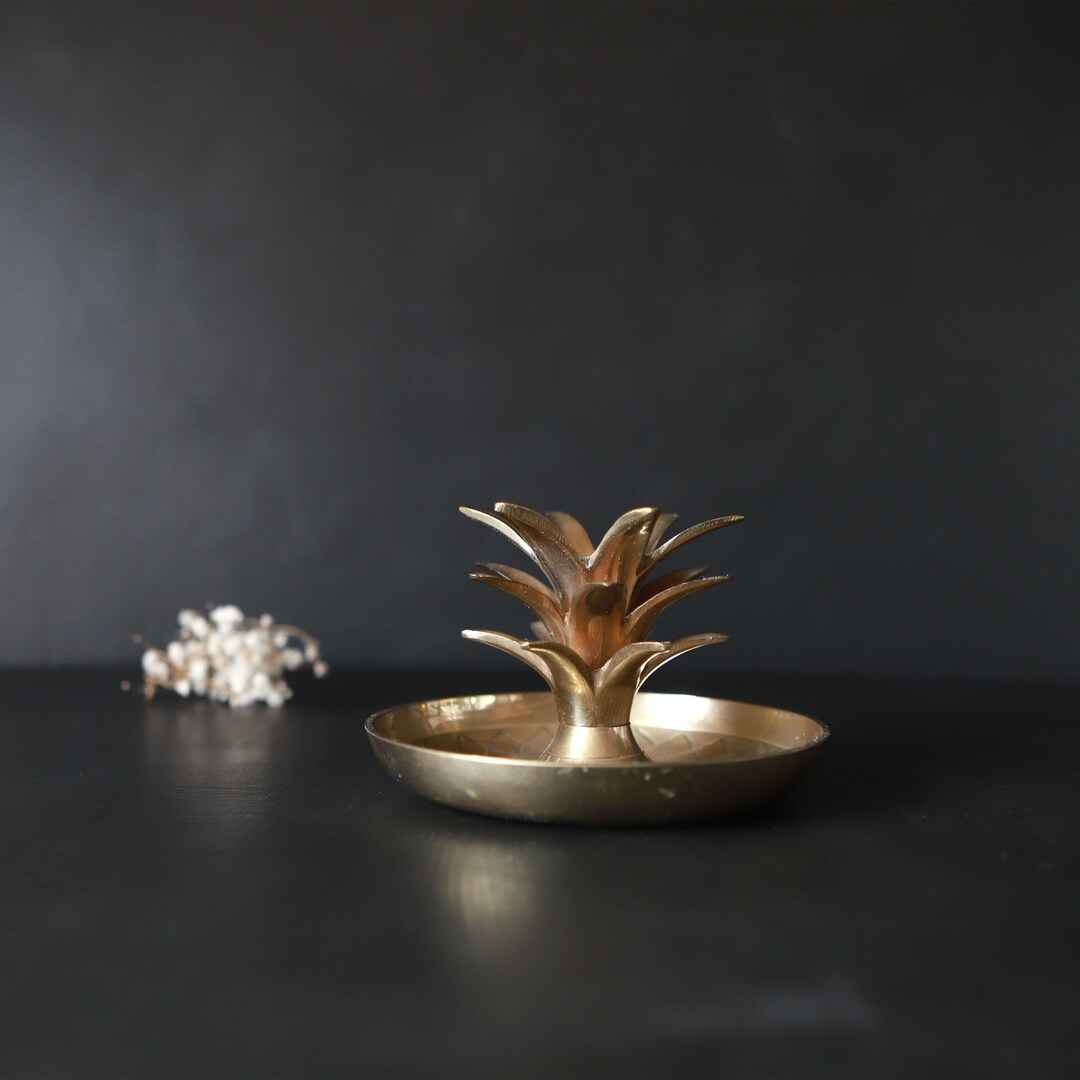 Brass Pineapple Candlestick Vintage Hostess Gift Housewarming Welcome ...