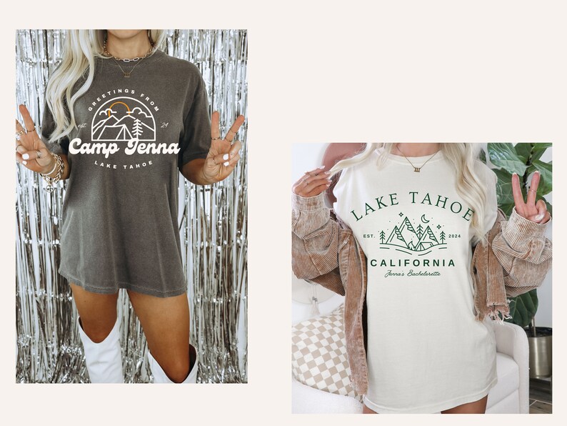 Editable Camp Bachelorette Party Logo Pack, Outdoorsy and Camping Theme ...