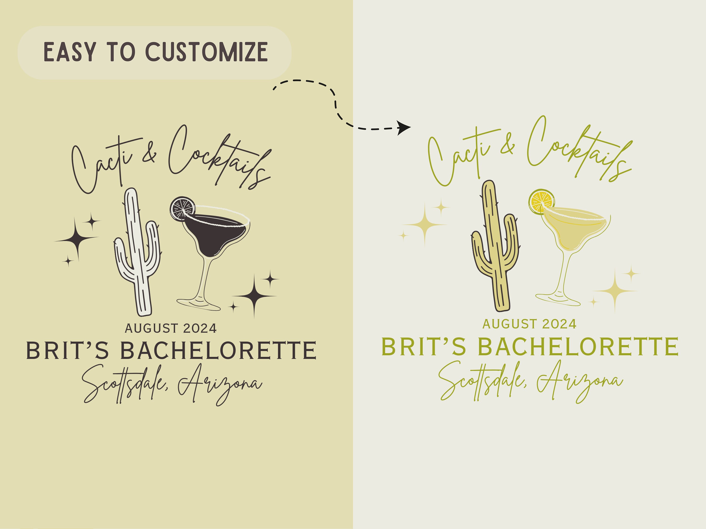 Custom Desert Themed Bachelorette Logo Pack, Scottsdale Bachelorette ...