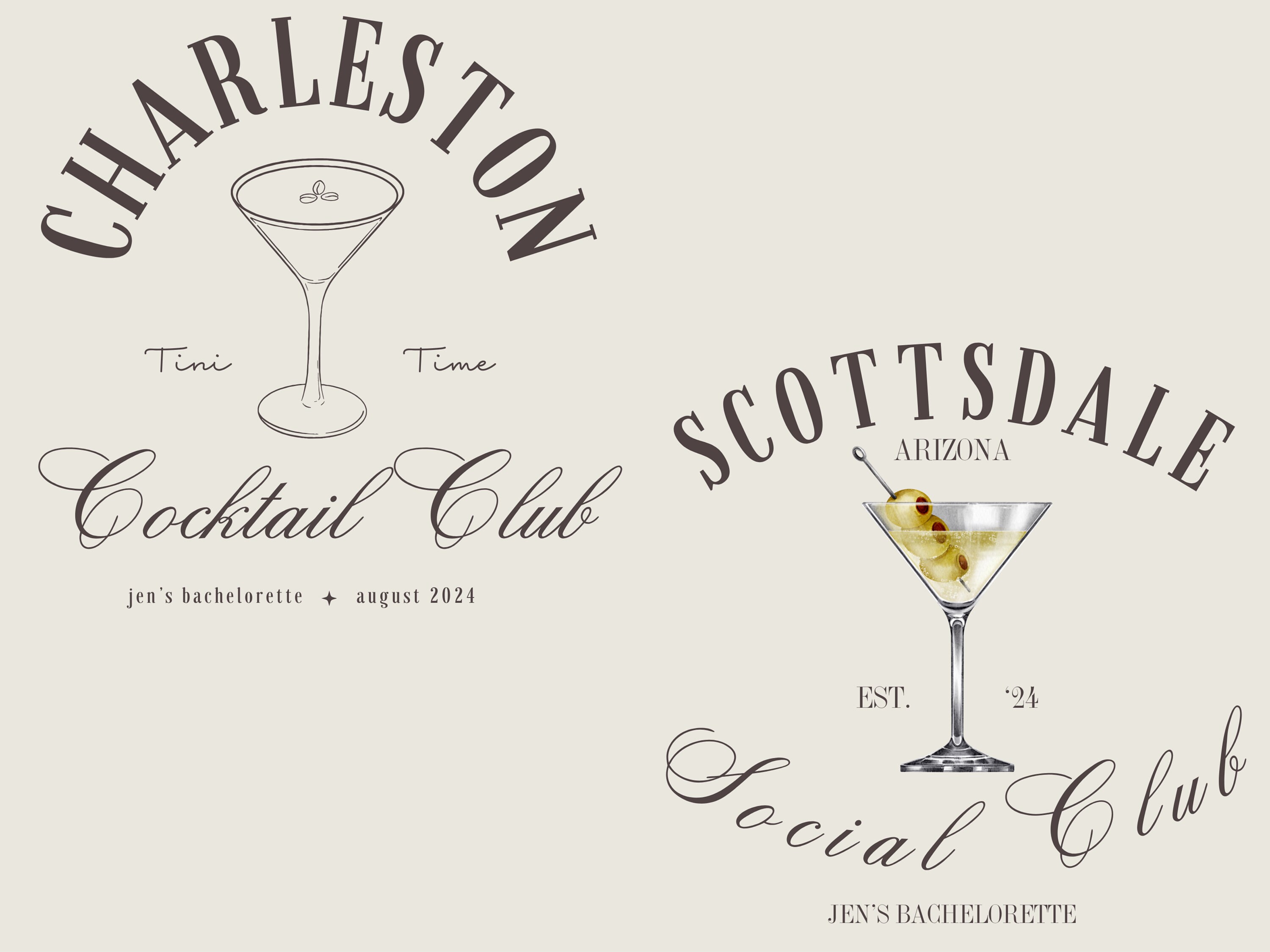 Bachelorette Party Logo Pack, Elegant Girls Club Canva Template ...