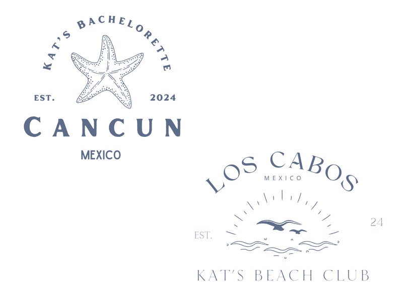 Beach Club Bachelorette Party Logo Template, Coastal Theme (canva ...