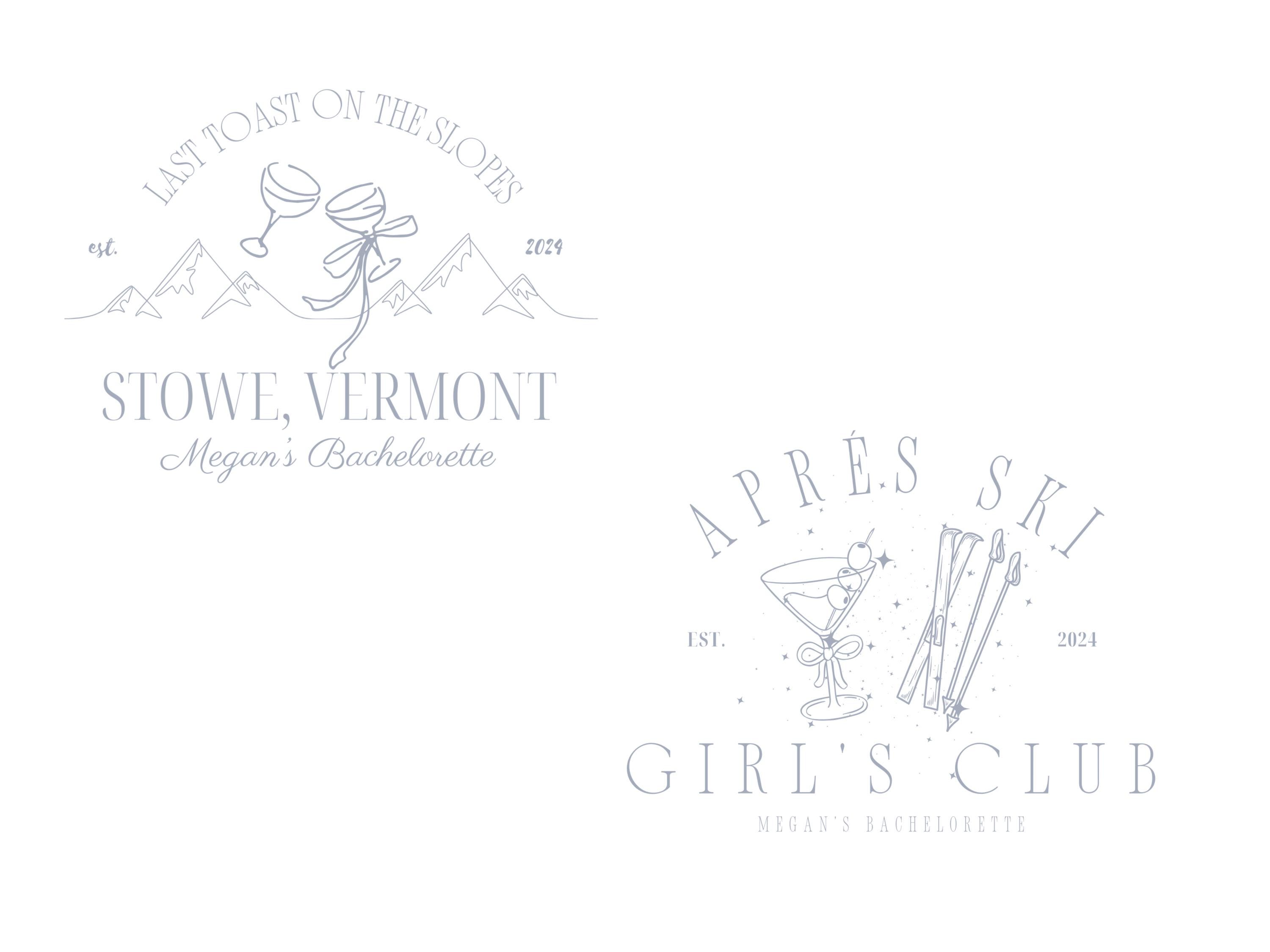 Apres Ski Bachelorette Logo Pack, Editable Canva Template (PNG, SVG) - Etsy