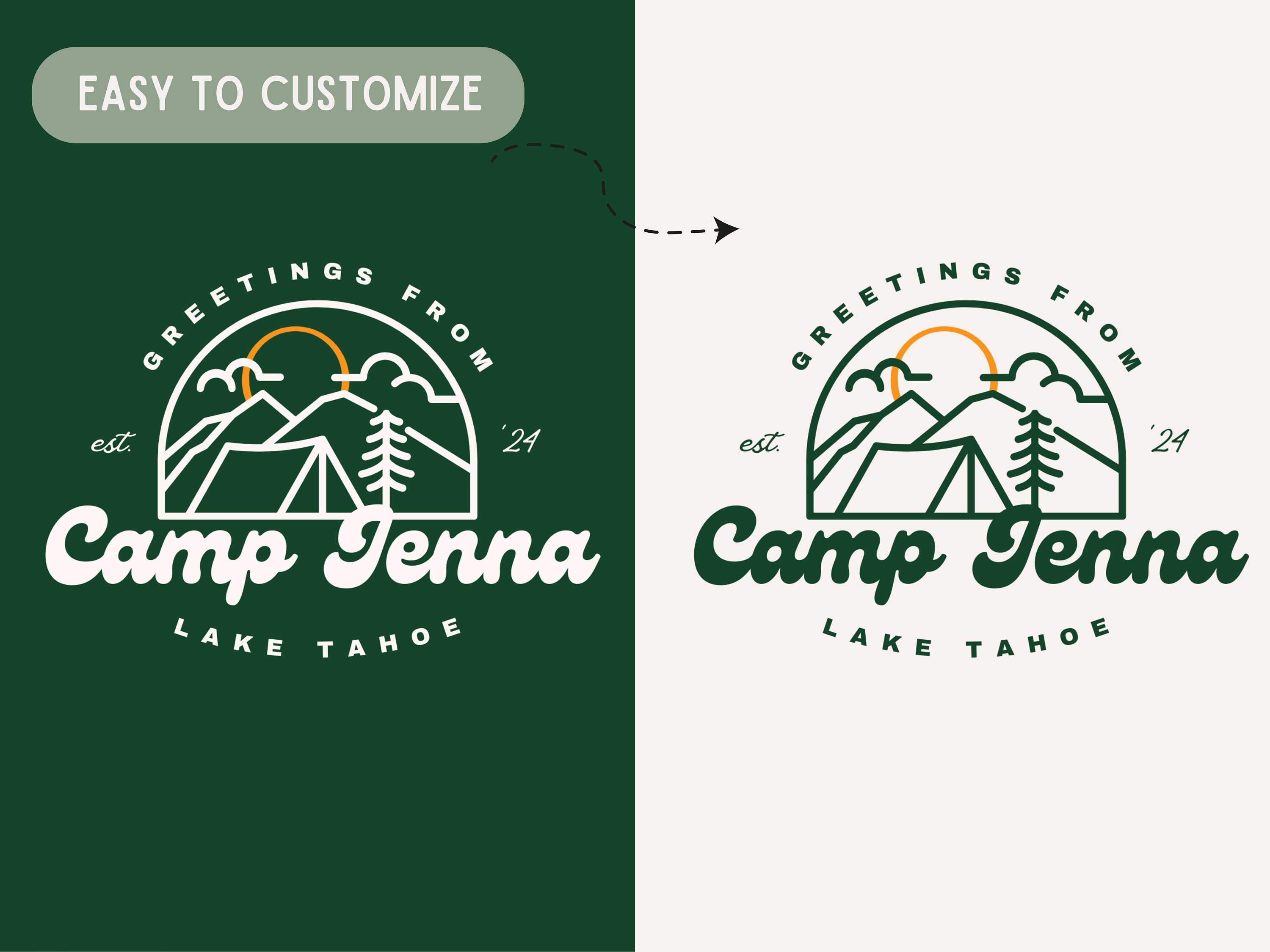 Editable Camp Bachelorette Party Logo Pack, Outdoorsy and Camping Theme ...