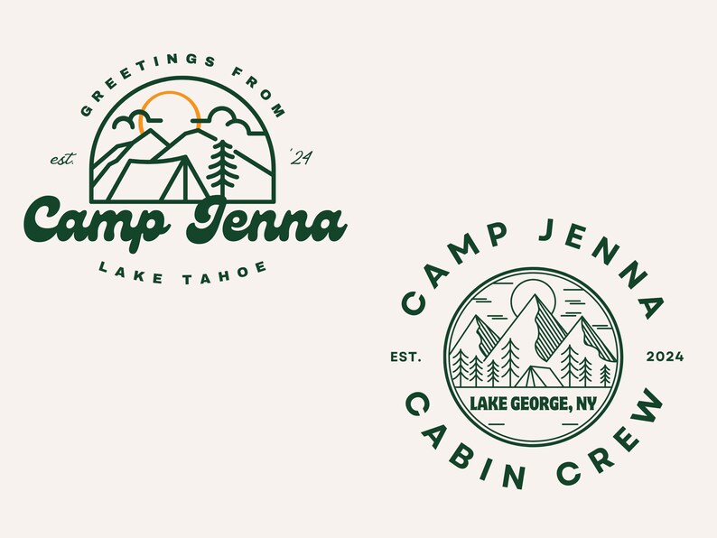Editable Camp Bachelorette Party Logo Pack, Outdoorsy and Camping Theme ...