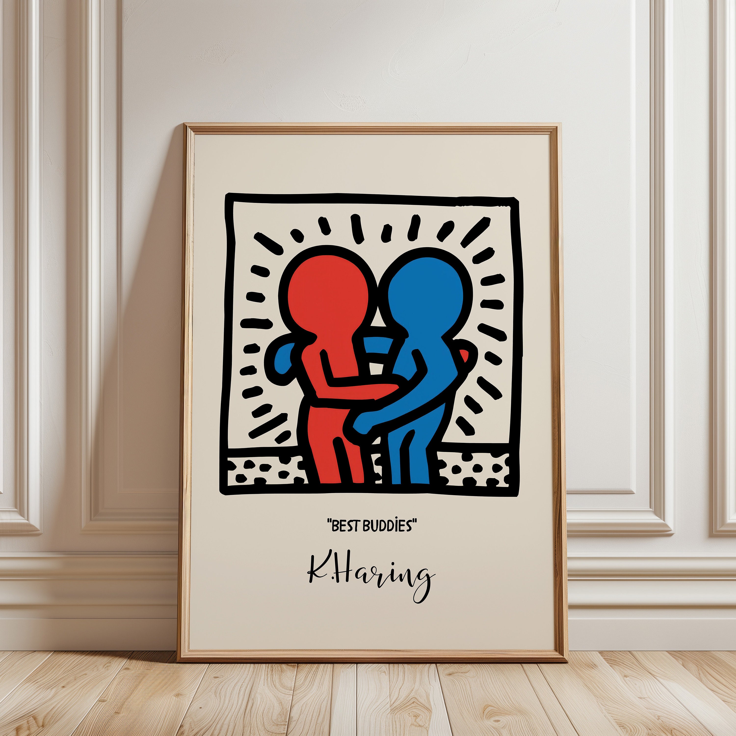 Keith Haring Best Buddies Colourful Print, Keith Haring Aesthetic ...