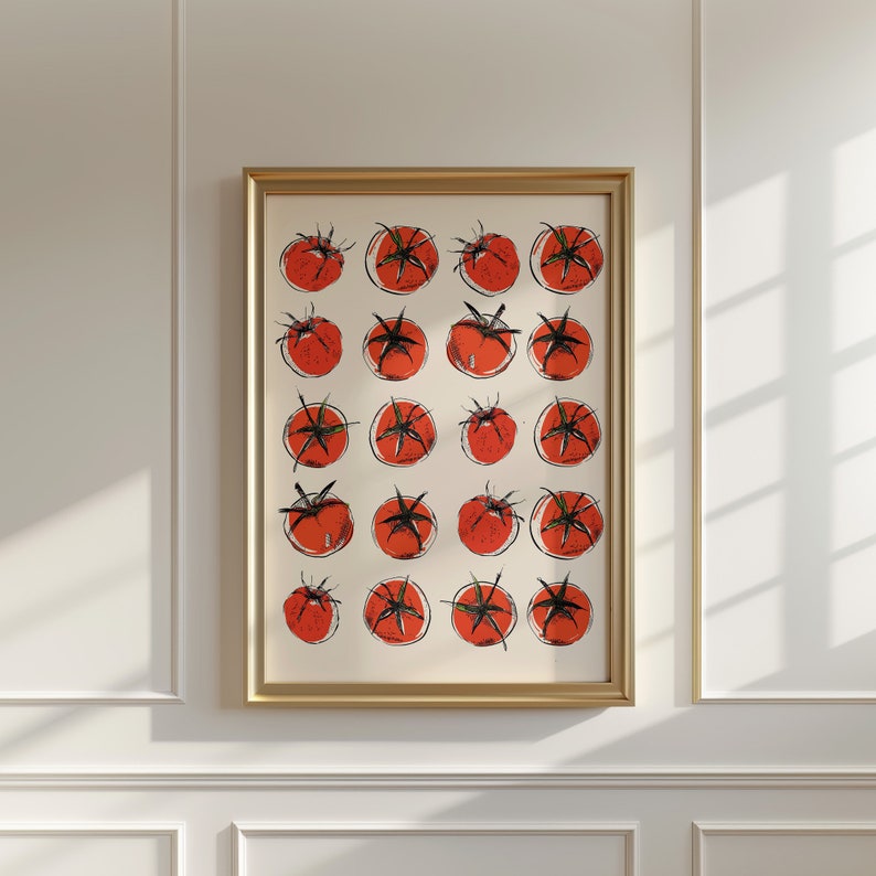 Tomato Food Print, Red Tomatoes Fruit and Vegetables Poster, Italian ...