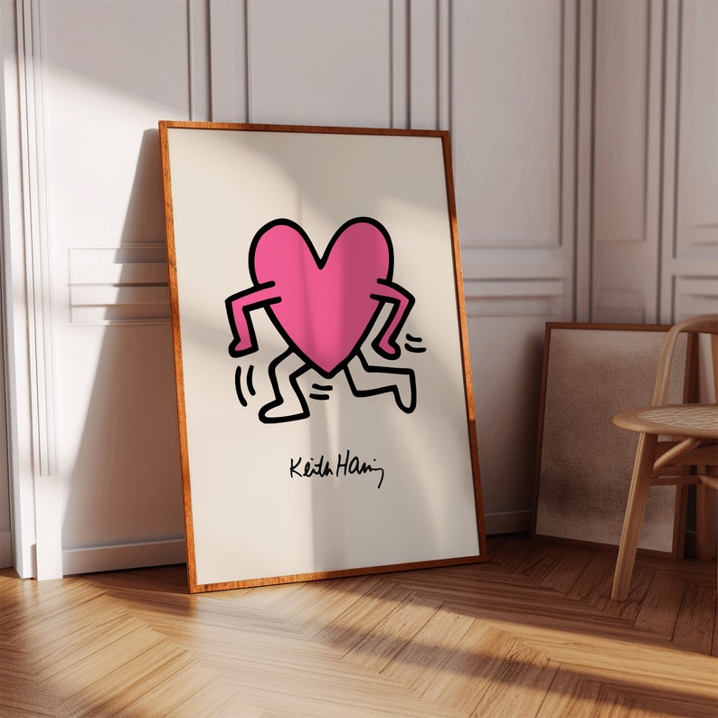 Keith Haring Love Heart Print, Keith Haring Love Heart Poster, Haring ...