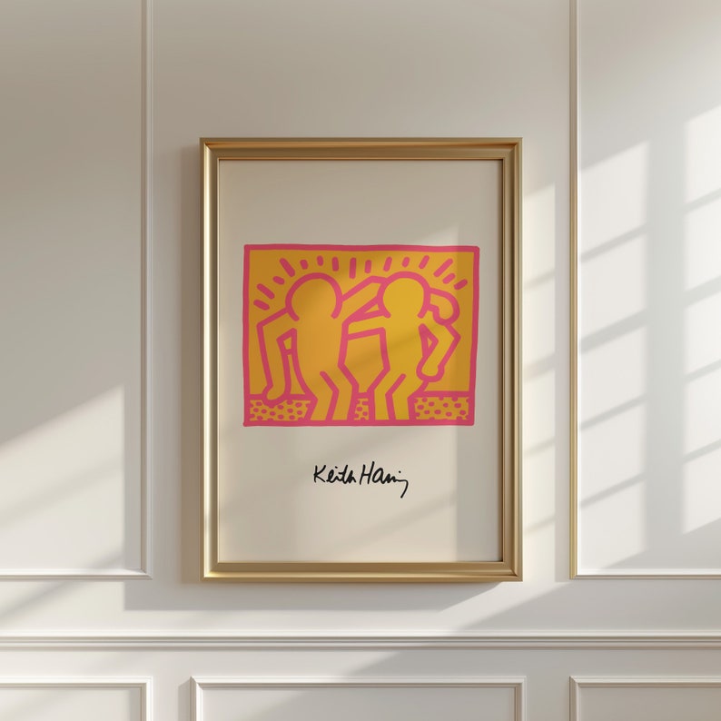 Keith Haring Friends Print, Keith Haring Best Buddies Poster, Minimal ...