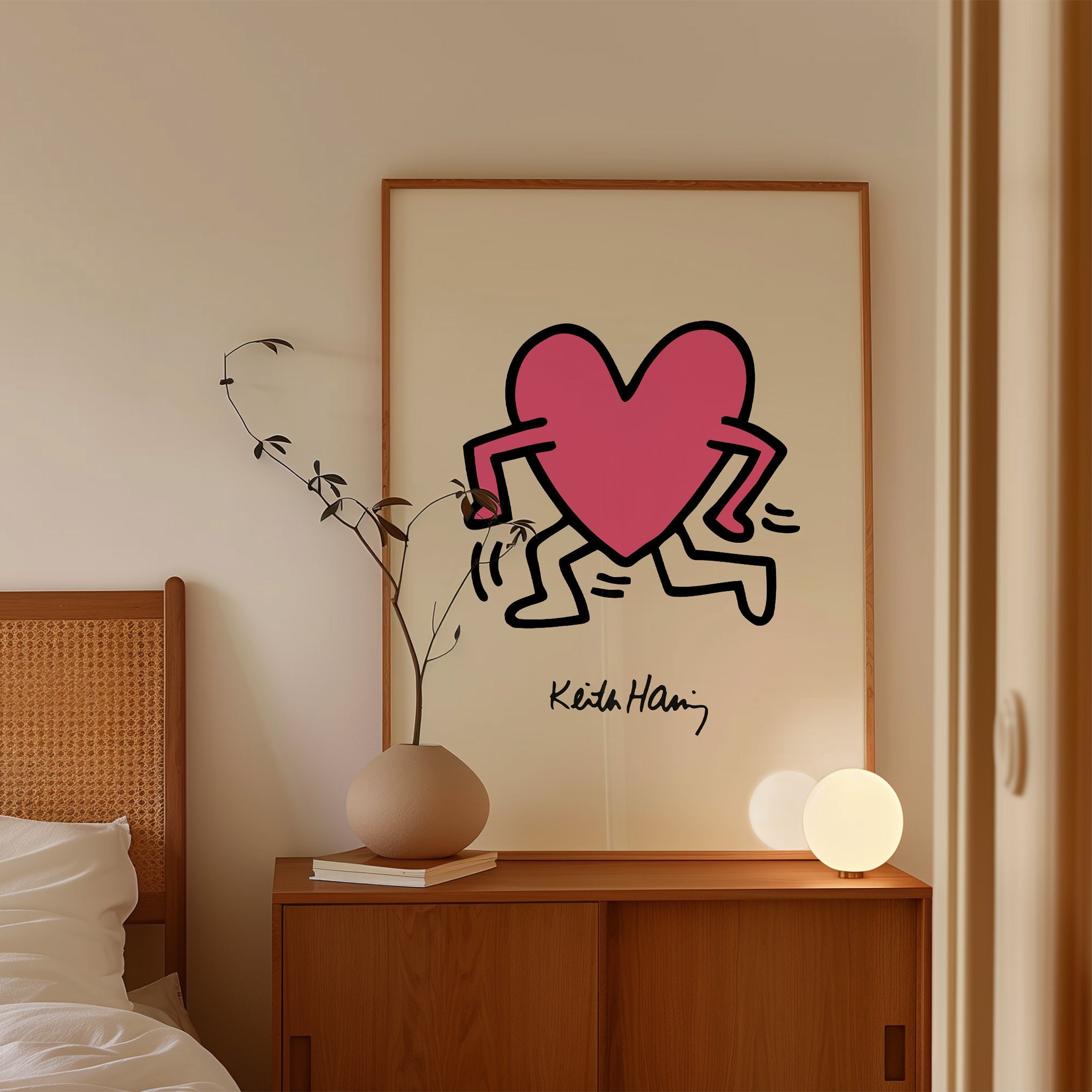 Keith Haring Love Heart Print, Keith Haring Love Heart Poster, Haring ...